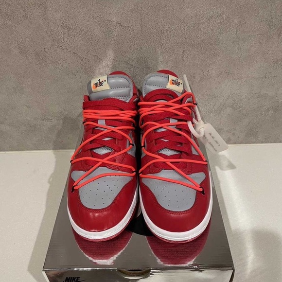 Nike | Shoes | Nike Dunk Low University Red Offwhite X Nike | Poshmark